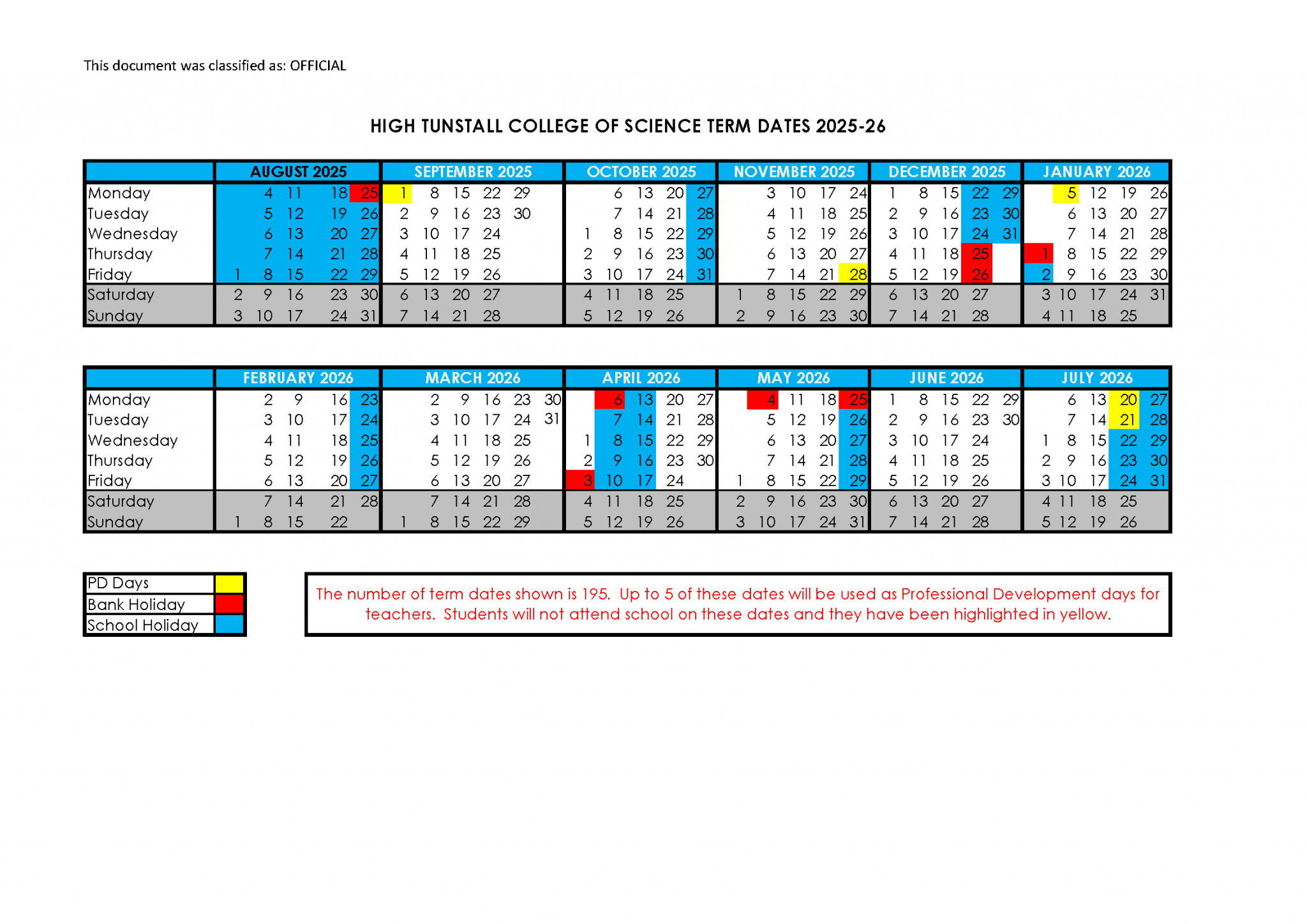 » Term Dates
